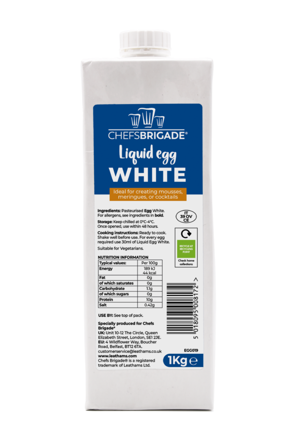 Buy Chefs Brigade® Liquid Pasteurized Egg White from Leathams online food suppliers.