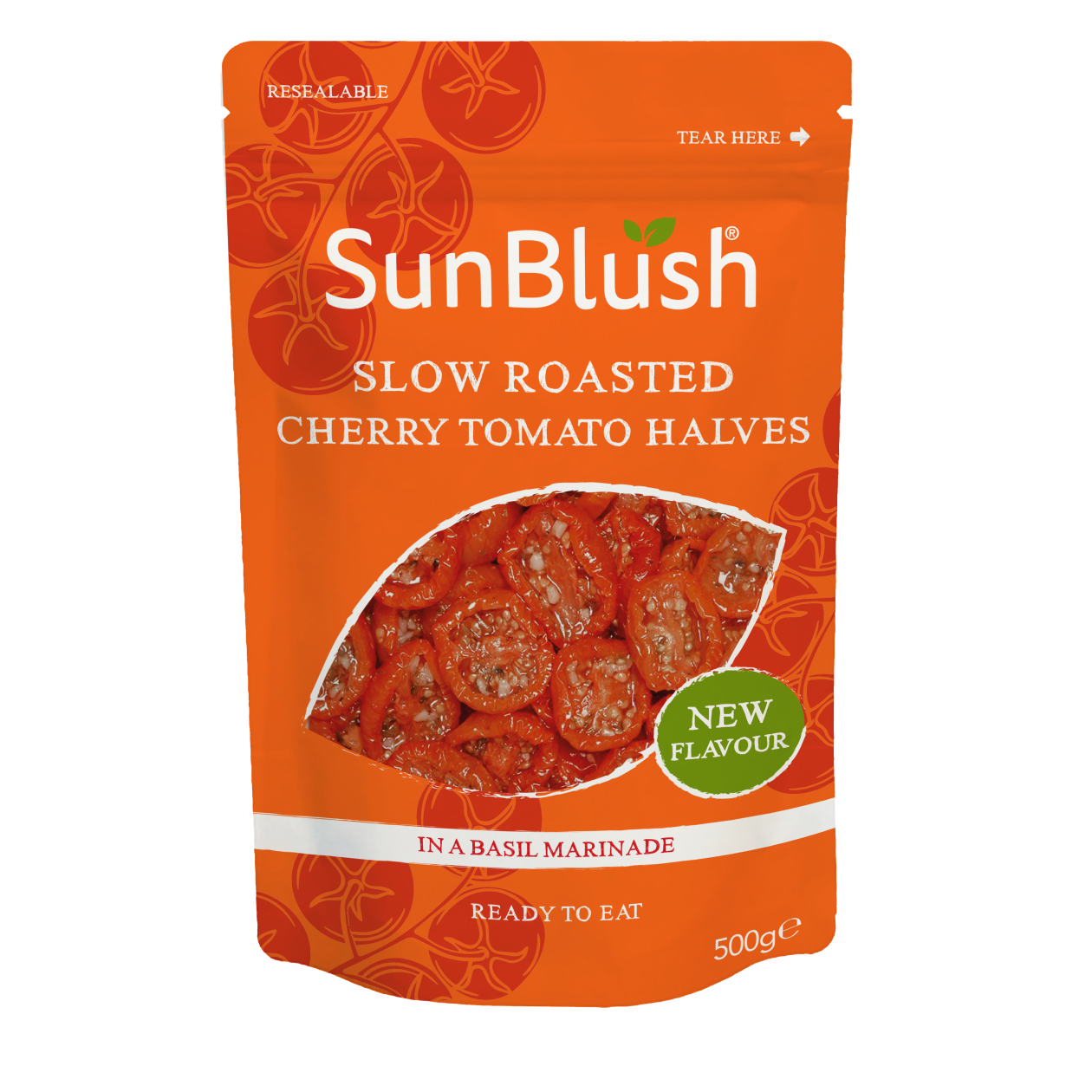 Buy SunBlush® Cherry Tomato Halves with basil Pouch from Leathams ...