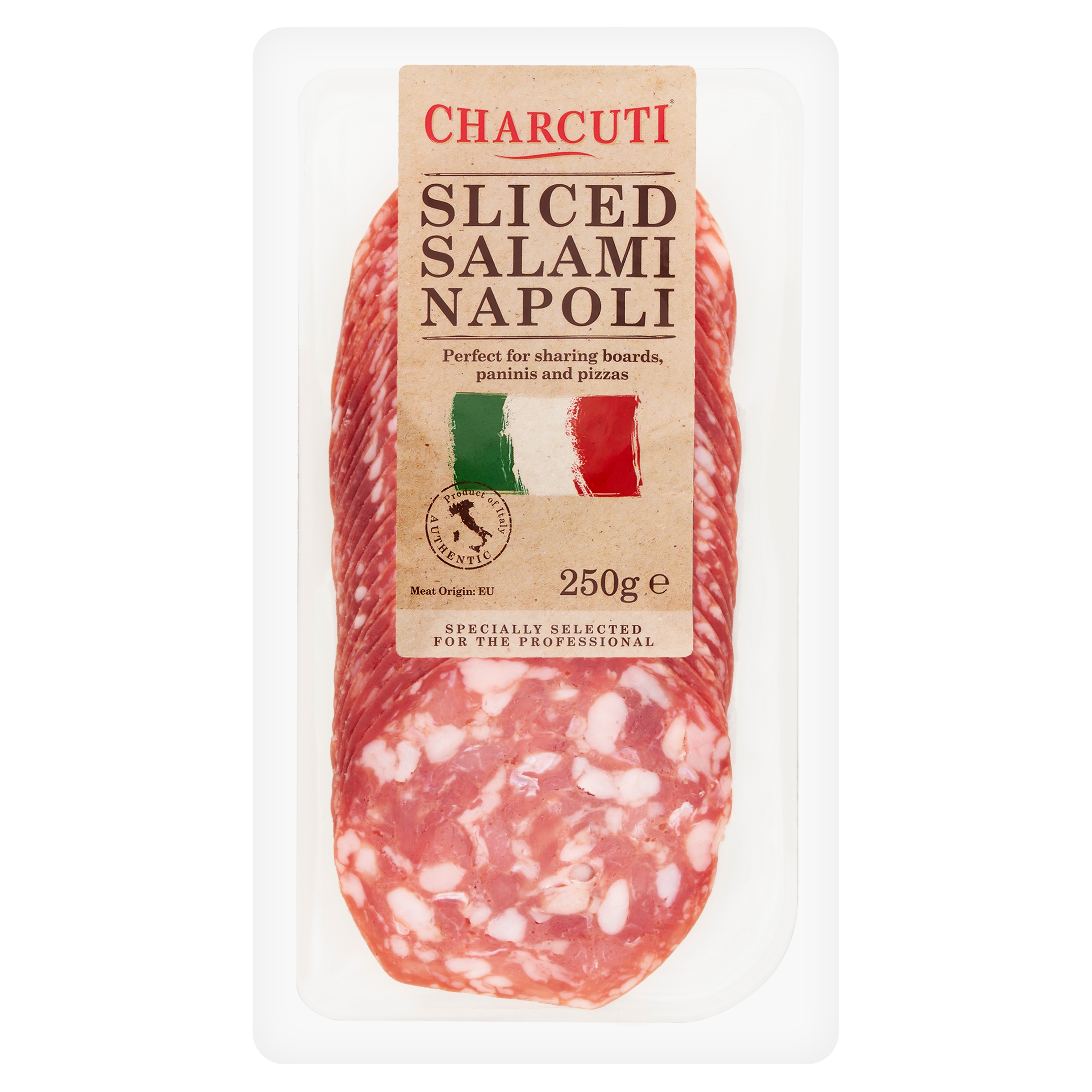 Buy Charcuti® Salami Napoli, Sliced (approx. 25 Slices) from Leathams ...